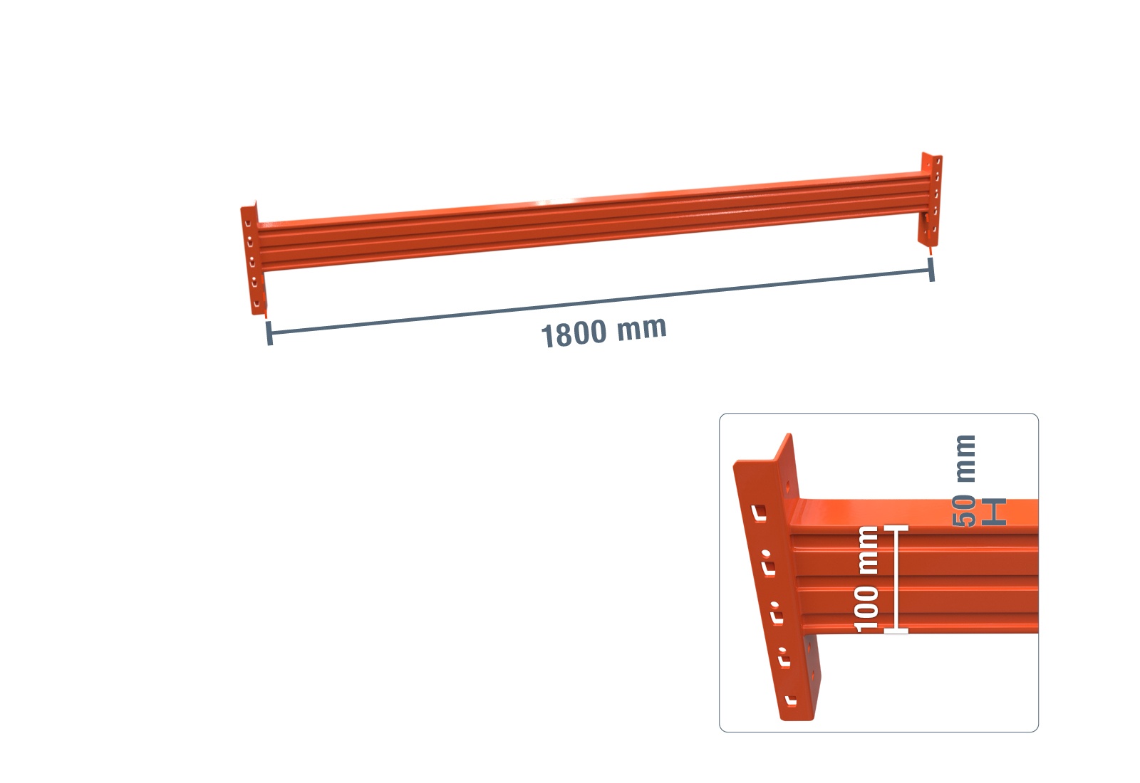 180 cm traverse individuelle pour rack à palettes PR9000 / charge de ...