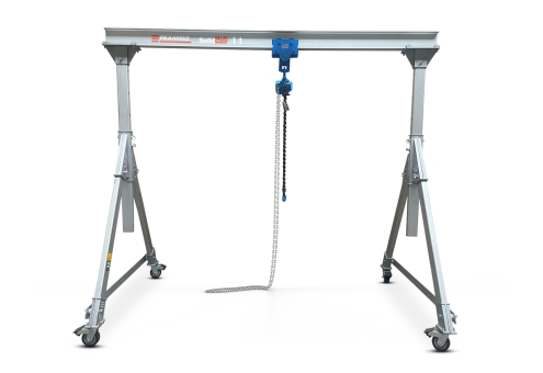 Mobiler Portalkran PKA1000/2 inkl. Kettenzug, Aluminium, max. Belastung ...