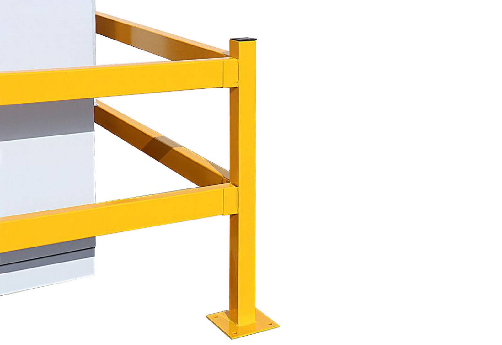 Corner post for crash protection railing, 70 mm x 70 mm x 1.000 mm ...