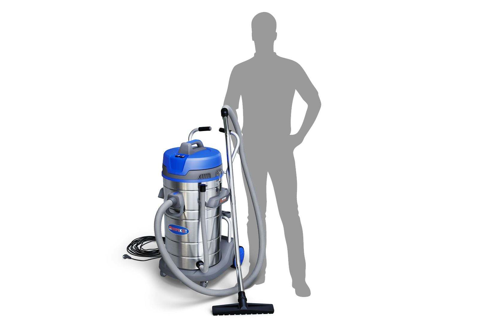 Wet and dry vacuum cleaner NTS80, 3.000 W tipping chassis, 80 l ...