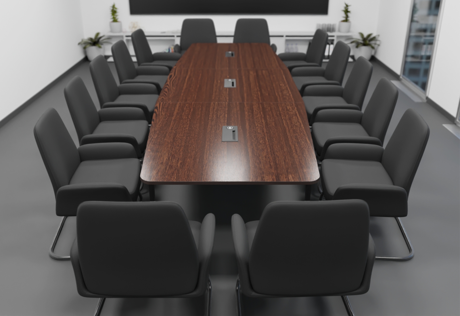 Conference table ELLA480i Dark with induction charging station + 14 ...
