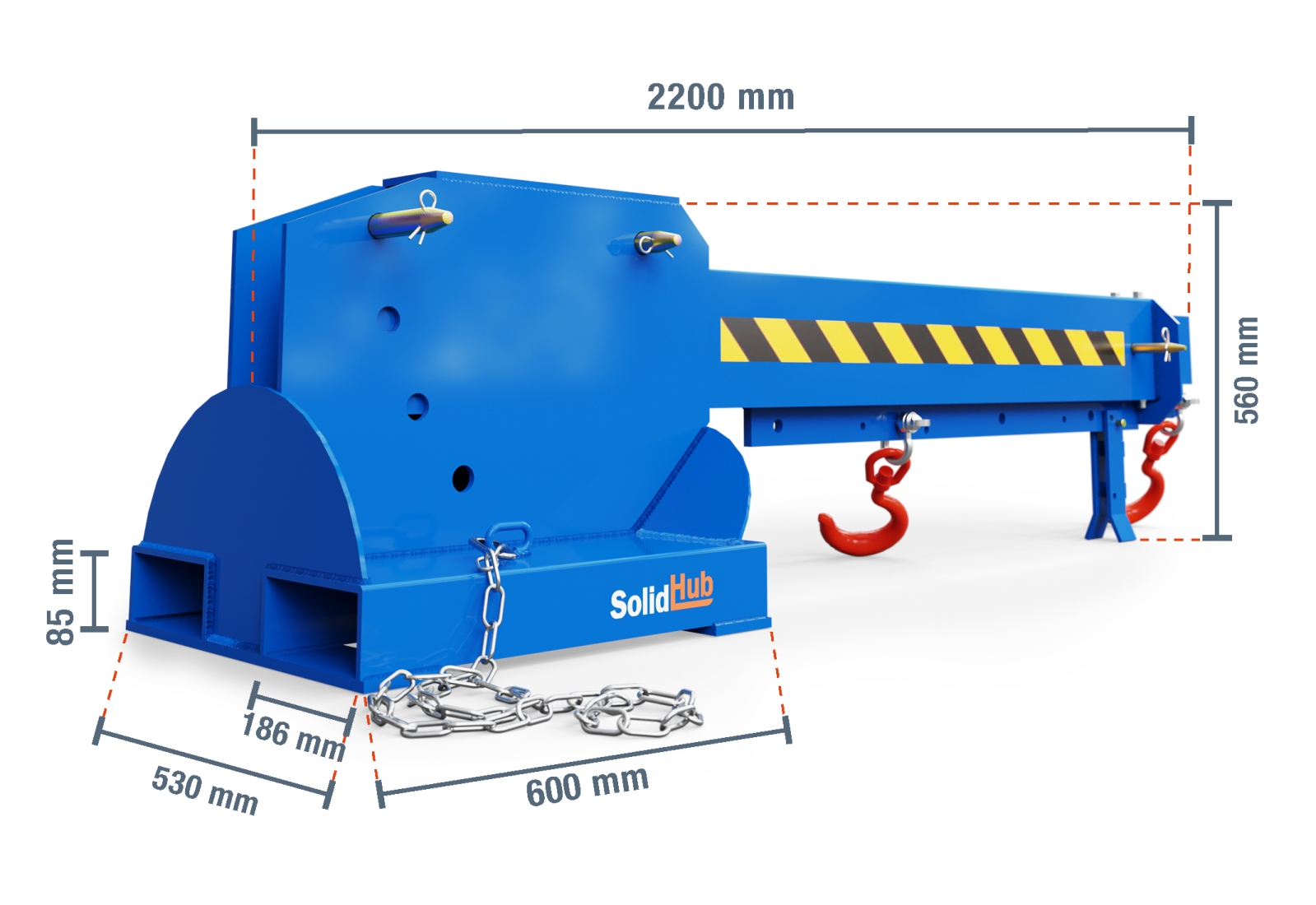 Bras de grue, extensible et réglable en hauteur WKA2500 pour chariot ...