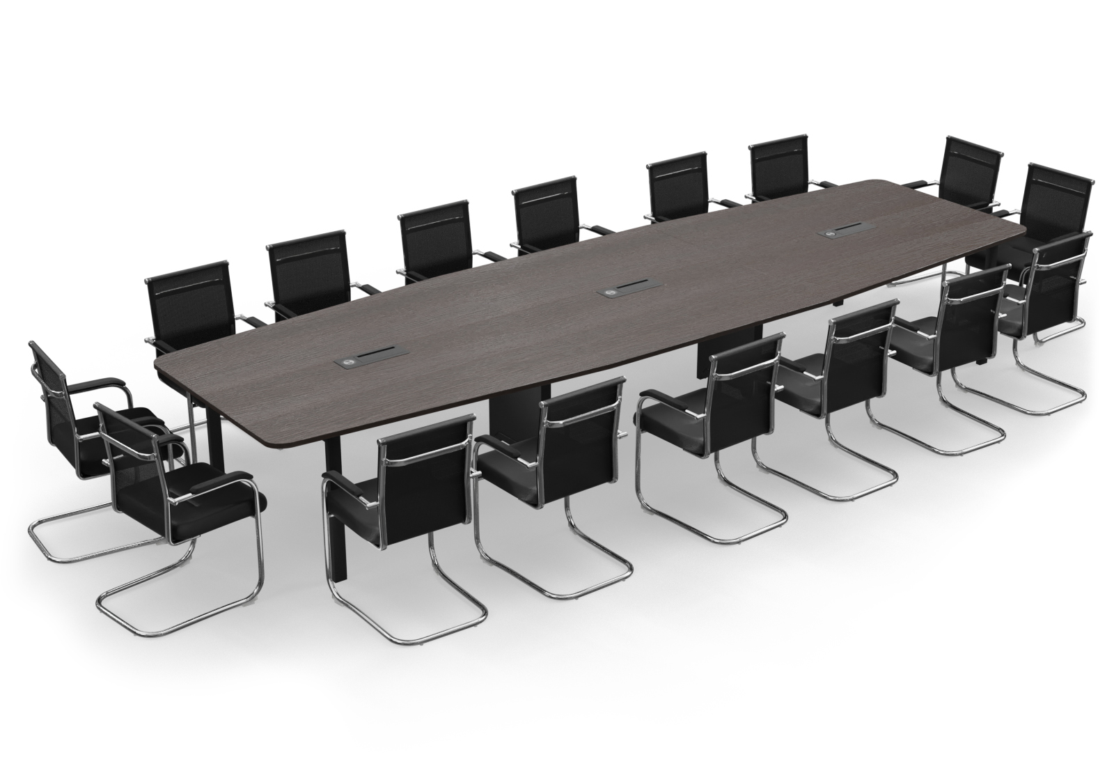 Dark conference table ELLA480i with induction charging station + 16 ...