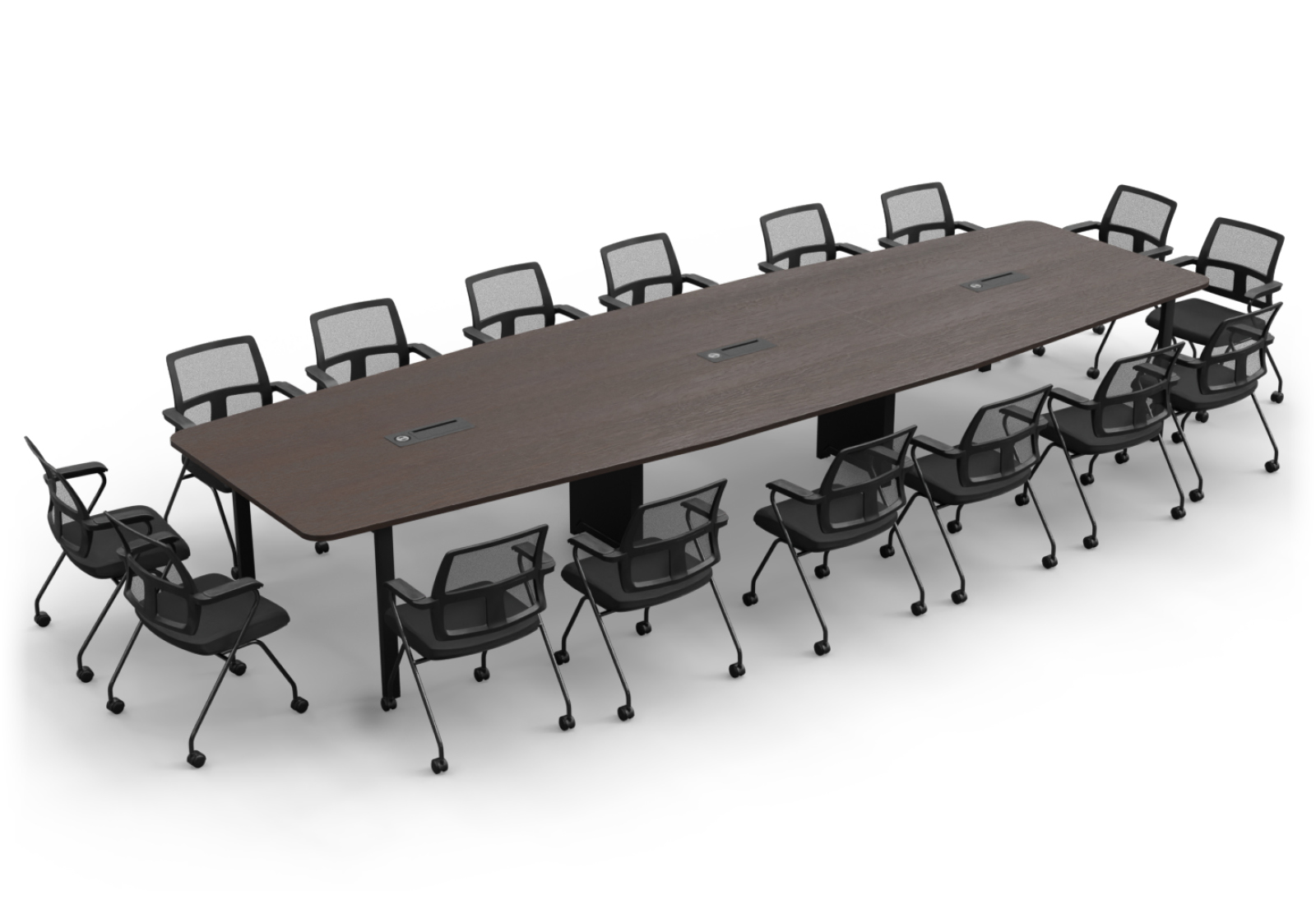 Dark conference table ELLA480i with induction charging station + 16 ...