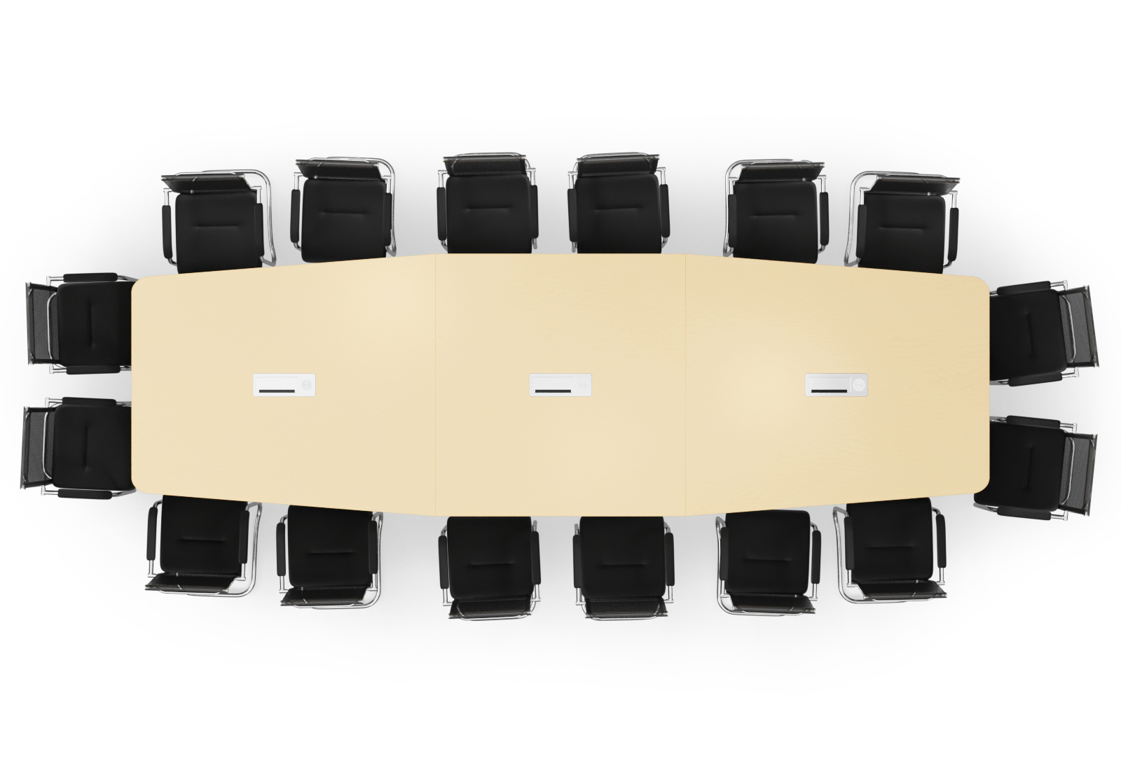 Conference table ELLA480i beige with induction charging station + 16 ...